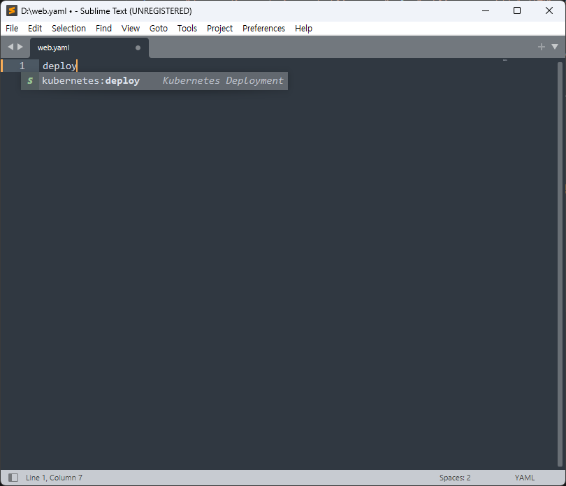 Sublime Text - Kubernetes snippets 사용하기 - Kubernetes and beyond