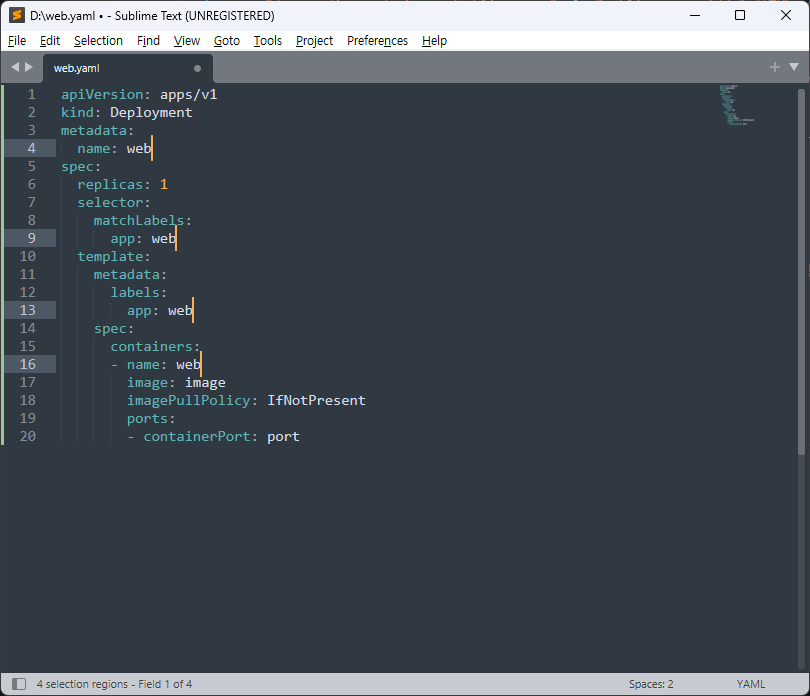 Sublime Text - Kubernetes snippets 사용하기 - Kubernetes and beyond